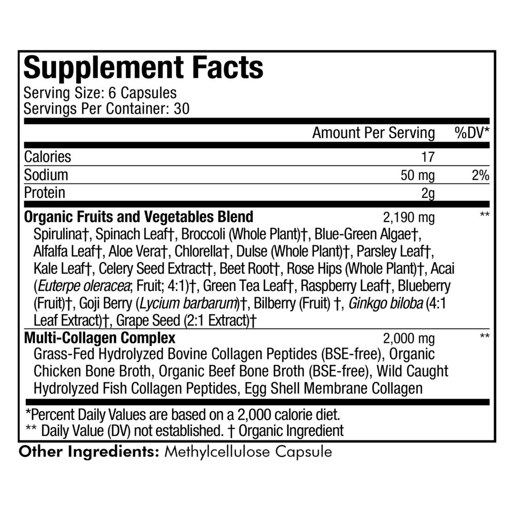 CodeAge Multi Collagen + Raw Greens 180 caps | VitaLiving