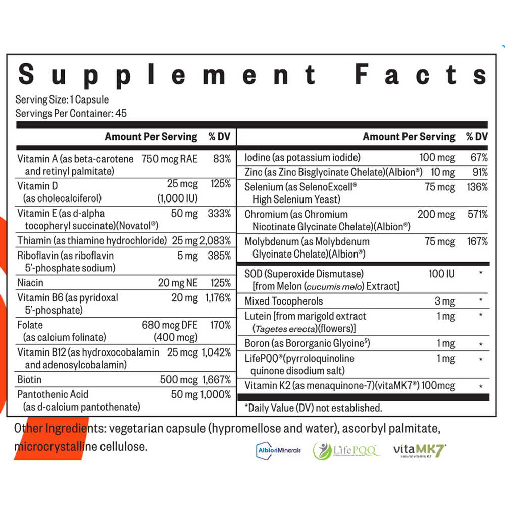 Seeking Health Multivitamin One MF 45 Capsules | VitaLiving