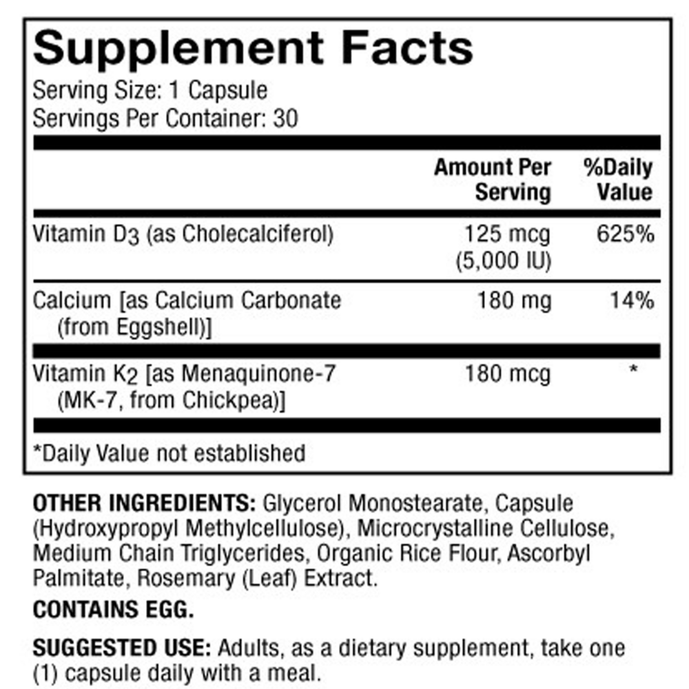 Dr Mercola Calcium with Vitamins D3 and K2 30 c | VitaLiving