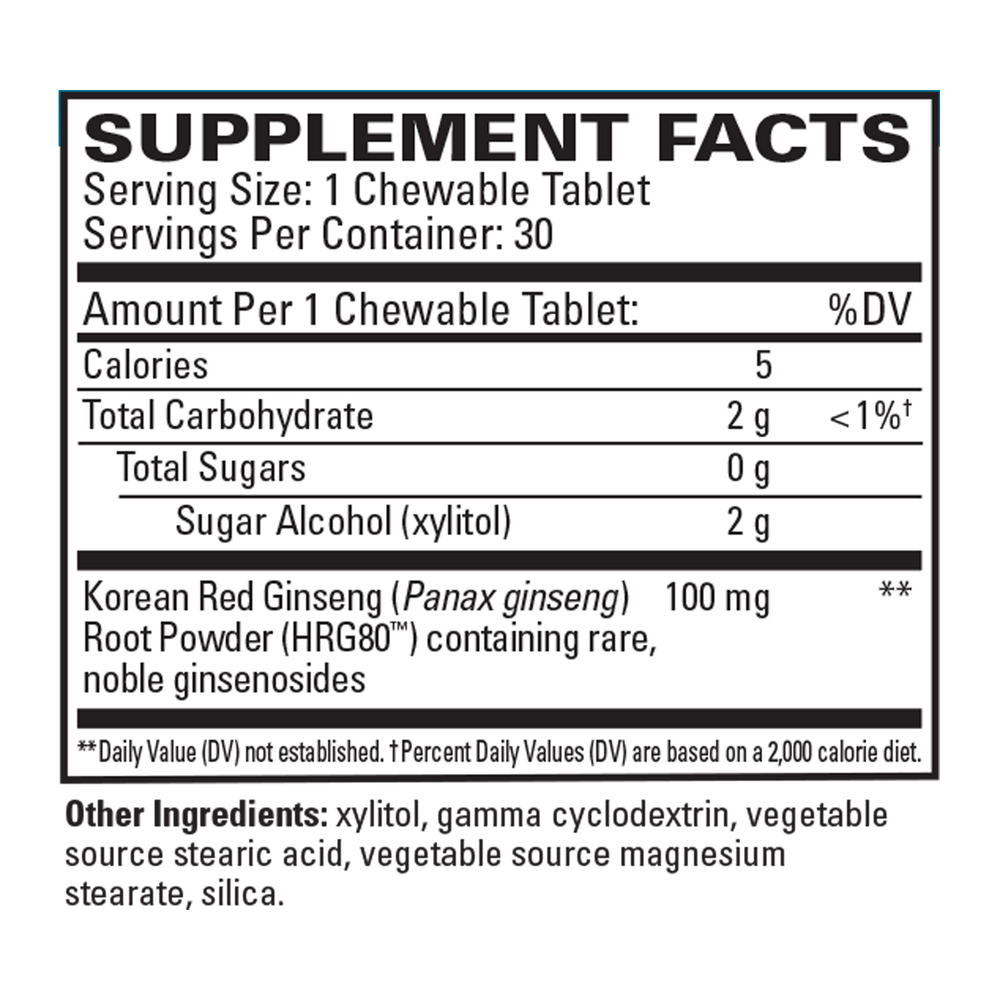Euromedica Red Ginseng Chewable 30 chew tabs | VitaLiving
