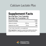 Professional Formulas Calcium Lactate Plus - 90 Capsules | VitaLiving