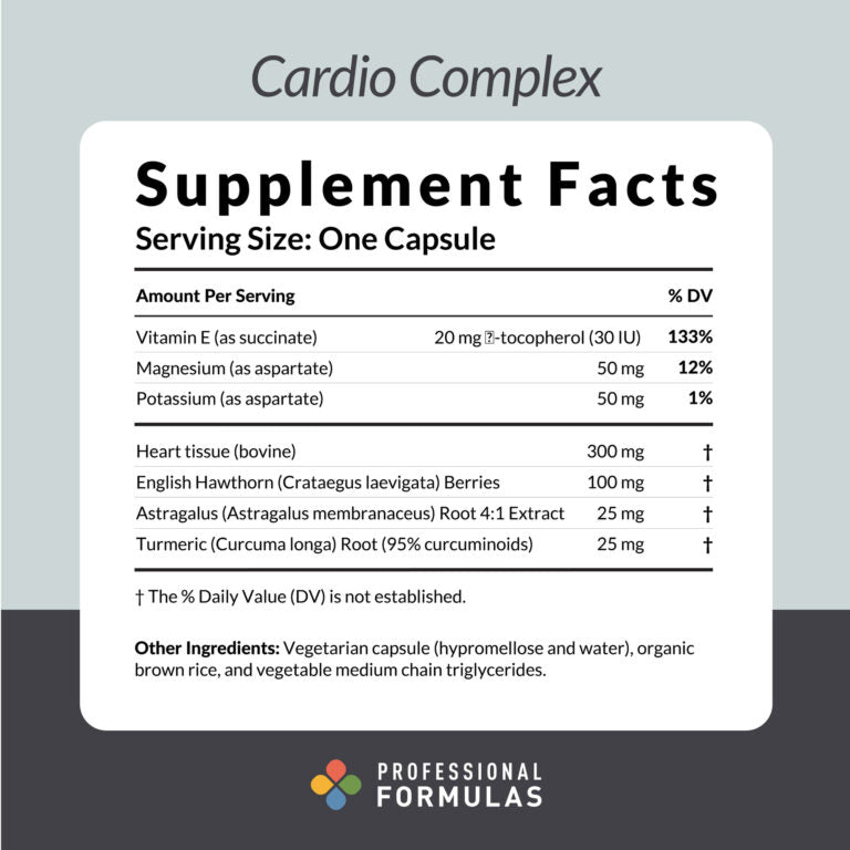 Professional Formulas Cardio Complex - 120 Capsules | VitaLiving
