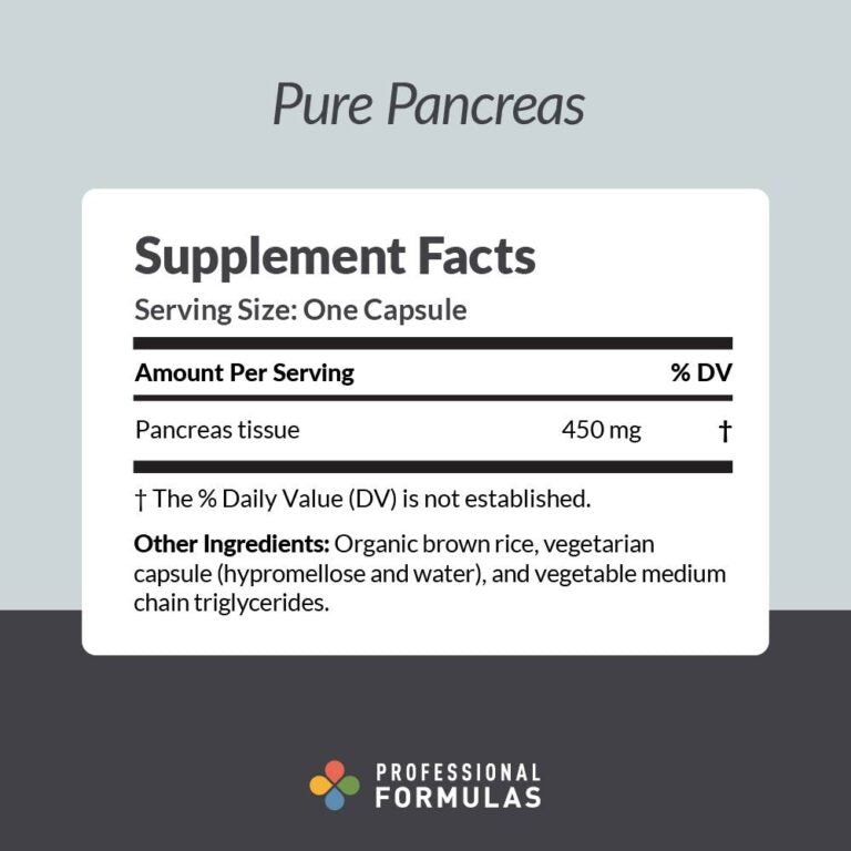 Professional Formulas Pure Pancreas - 60 Capsules | VitaLiving