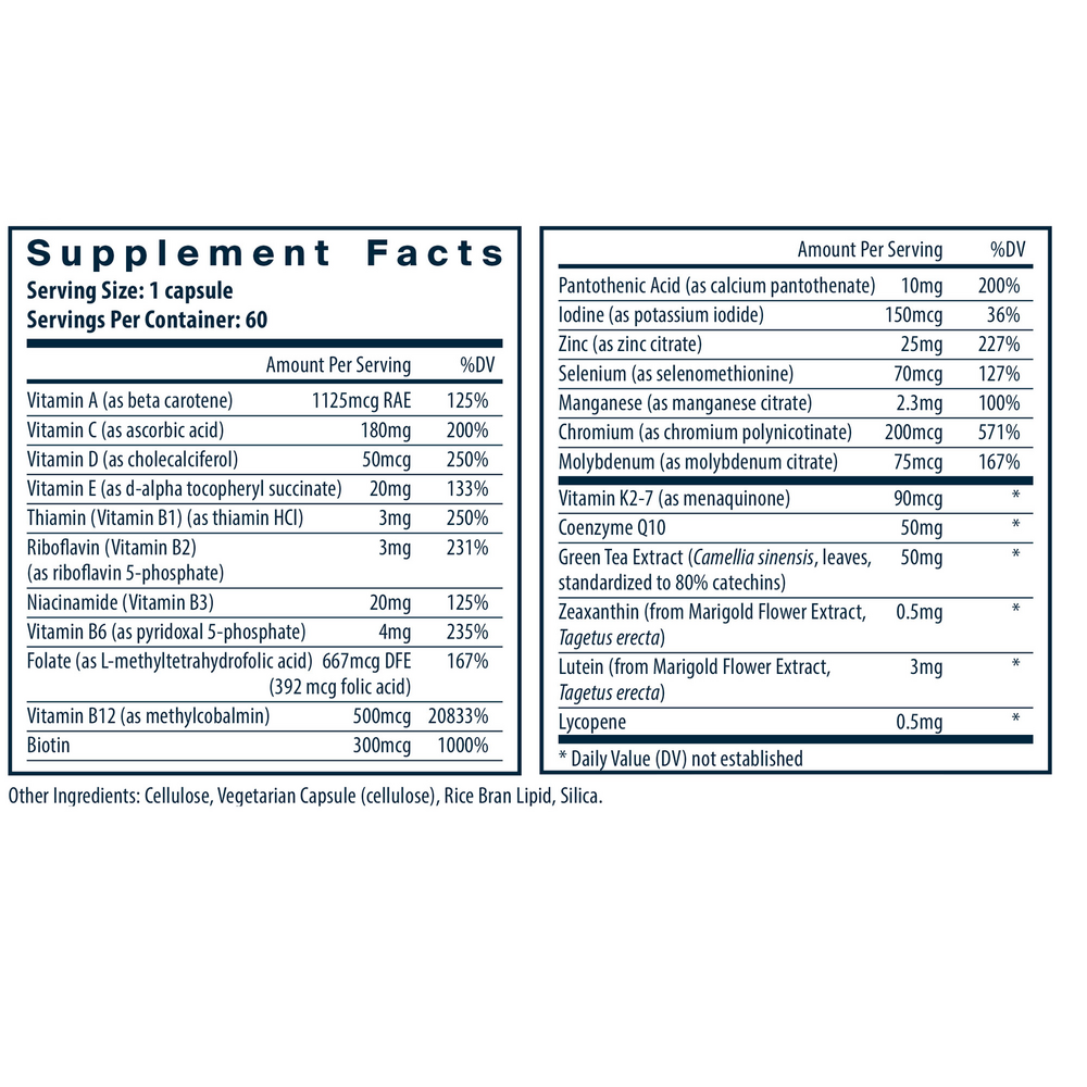Vital Nutrients Once Daily Multivitamin 60 caps | VitaLiving